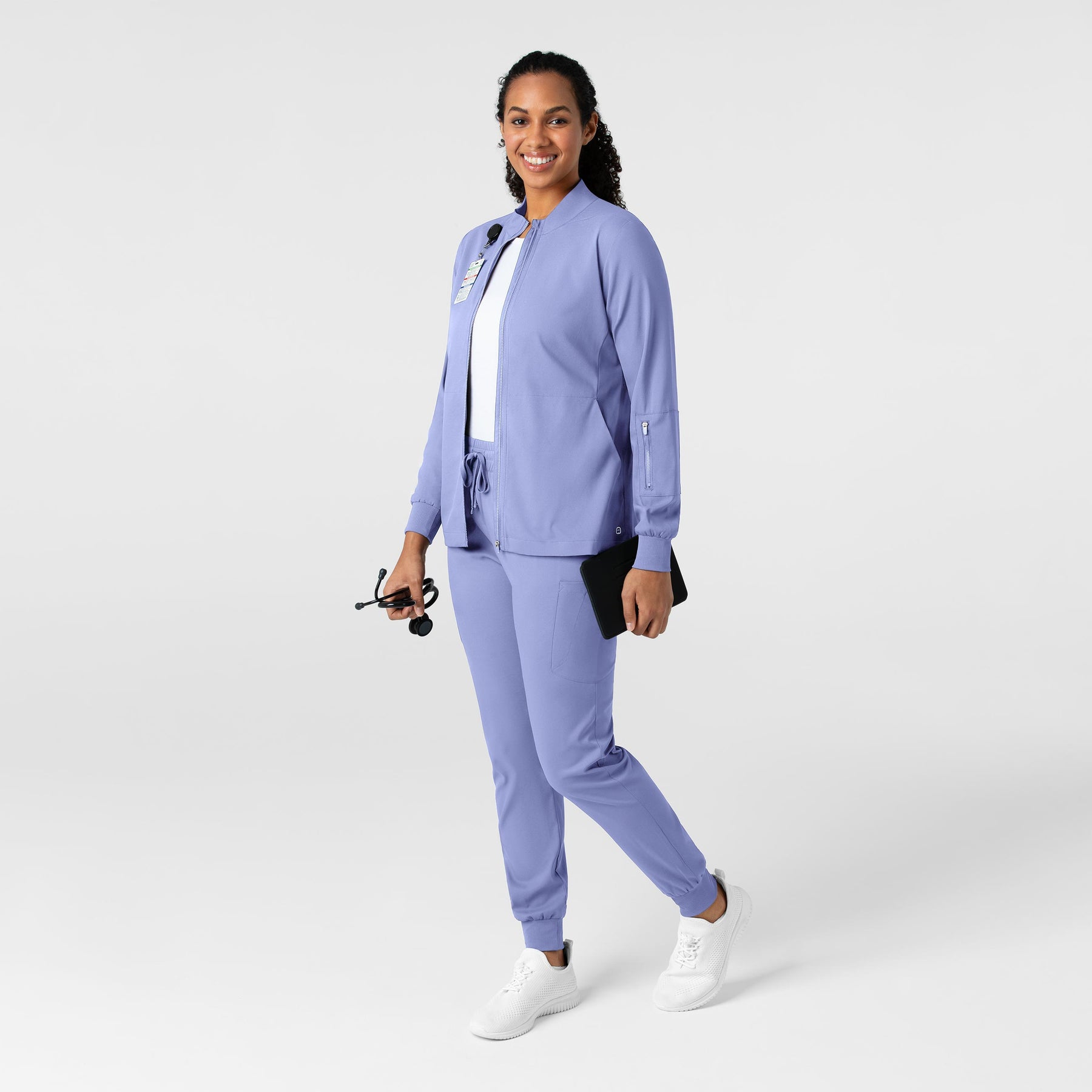 Boundless Women's Warm Up Scrub Jacket - Ceil Blue – Wink Scrubs
